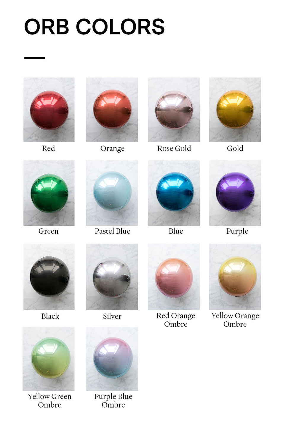 Customizable - Orbs and 11in Balloons - bouquet of 10 — Paris312