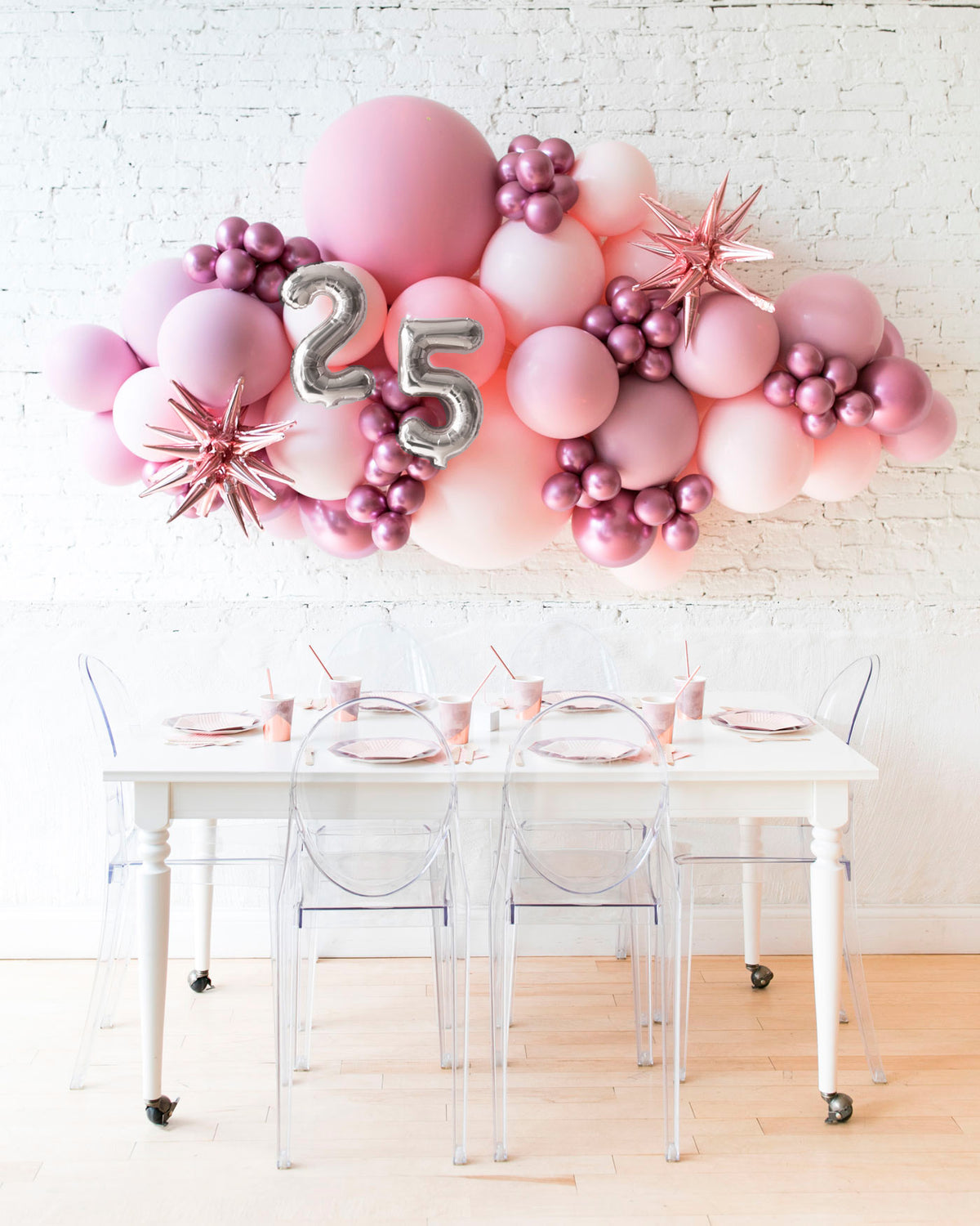Modern Mauve - Number Backdrop Balloon Garland Install Piece — Paris312