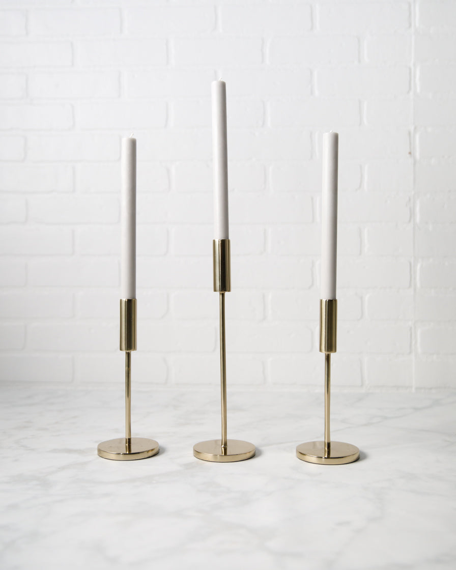 Grey - Candles with Gold Candlesticks (set of 3) — Paris312