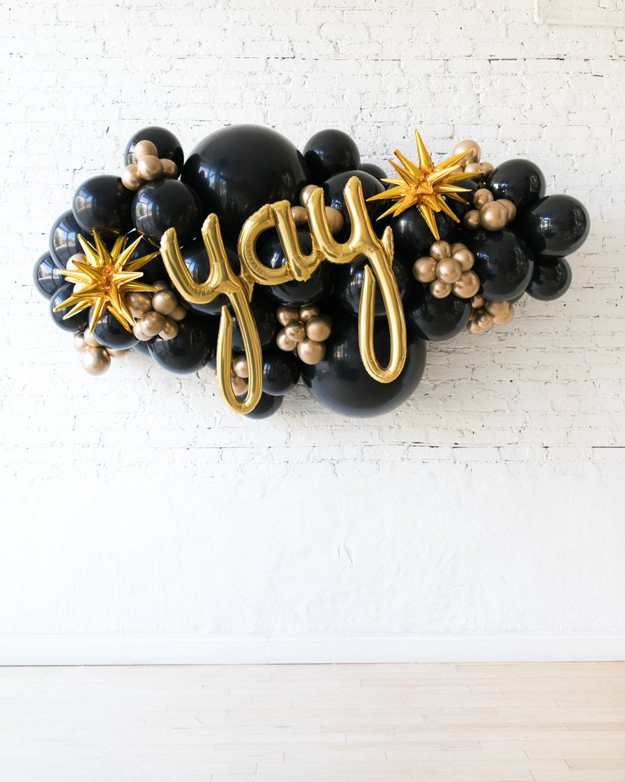 OUTDOOR-Couture - Yay Script Backdrop Balloon Garland Install Piece ...
