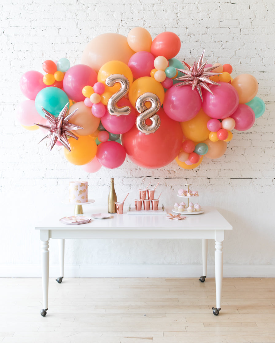 Colorful Bloom - Number Backdrop Balloon Garland Install Piece — Paris312