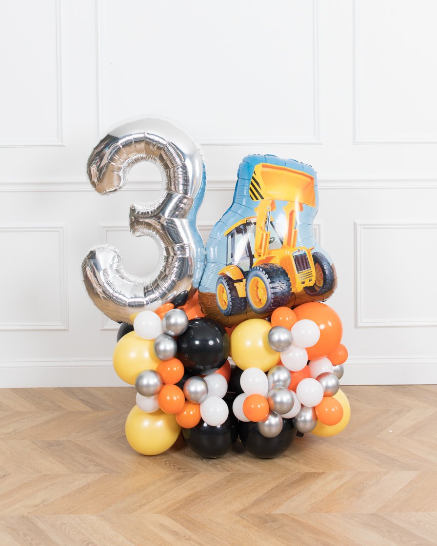 Construction Theme - Number Balloon Pedestal - 4ft — Paris312