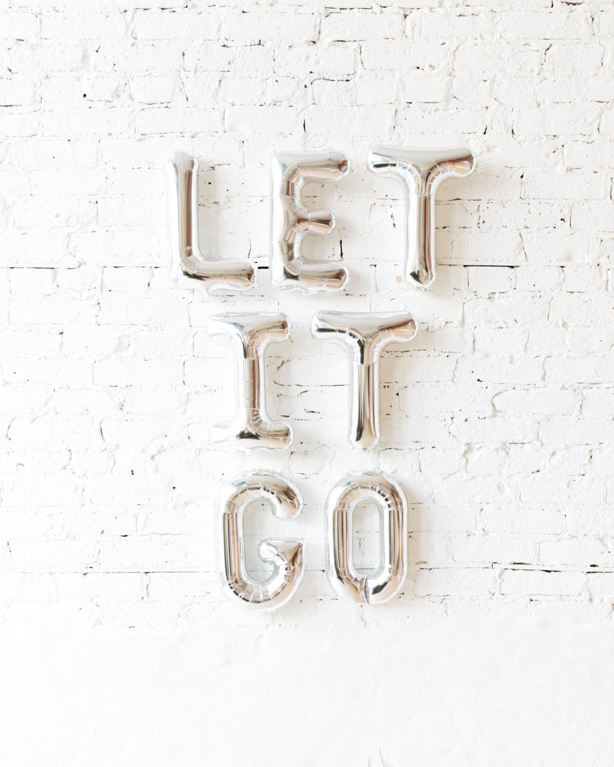 16in Silver LET IT GO Foil Letters Set — Paris312