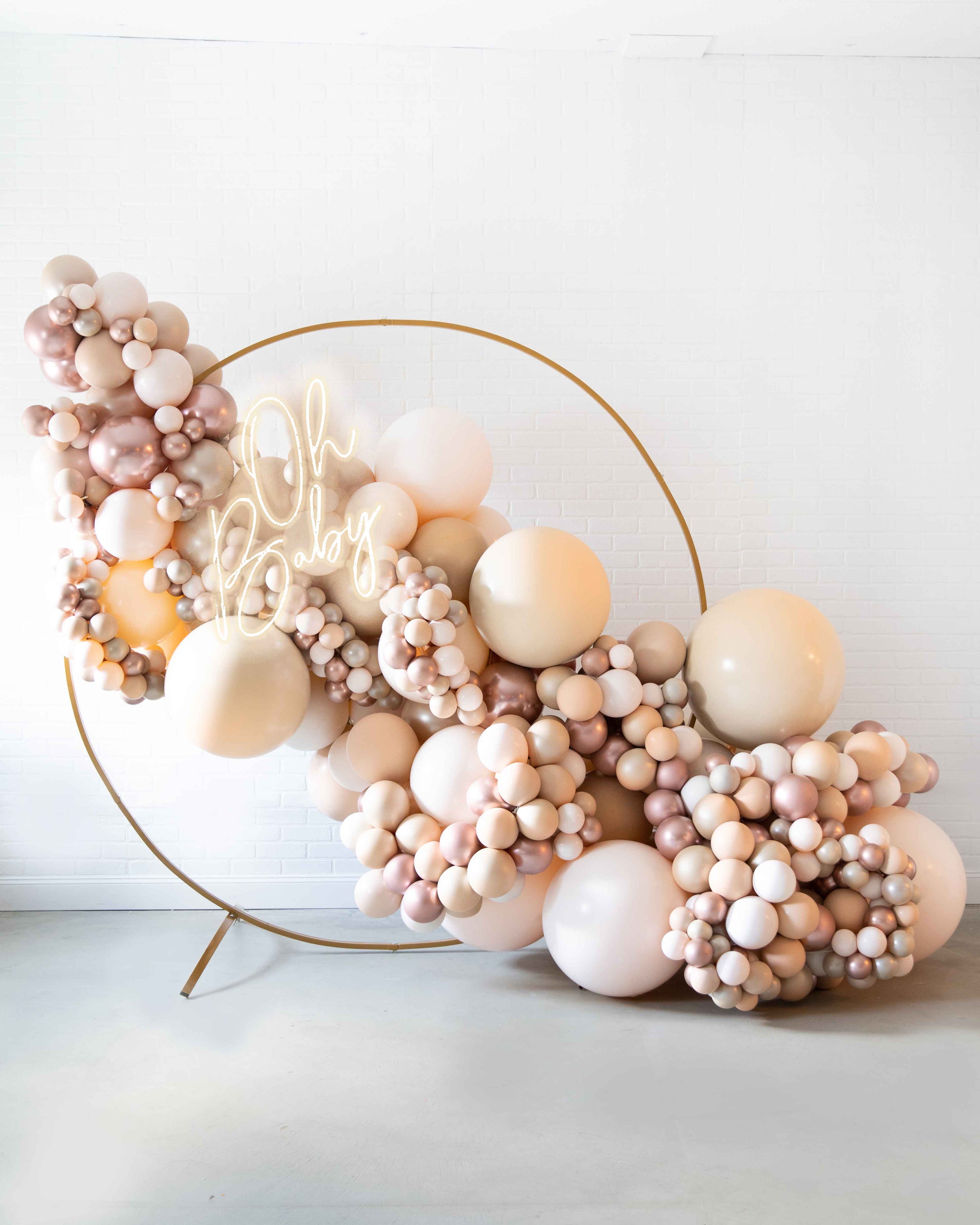 Glam Tan- Circle Frame Install Piece with Neon Sign — Paris312