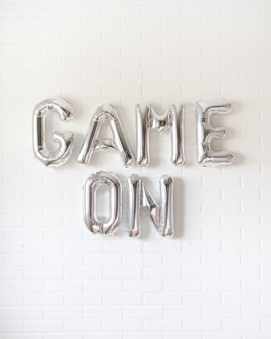 Gamer - GAME ON 16in Silver Foil Letters Set — Paris312