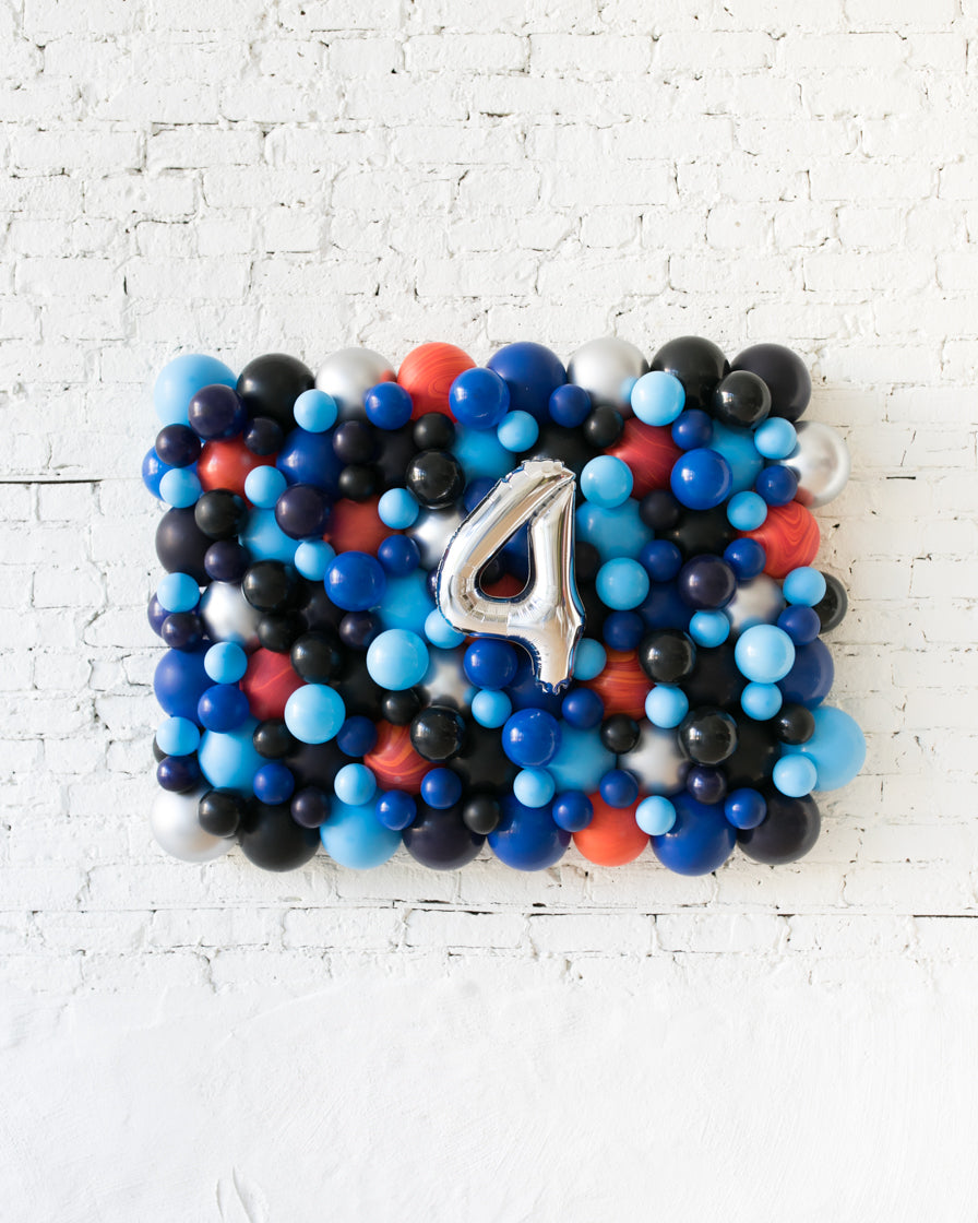 Customized Space Theme Number Balloon Backdrop Board - small — Paris312